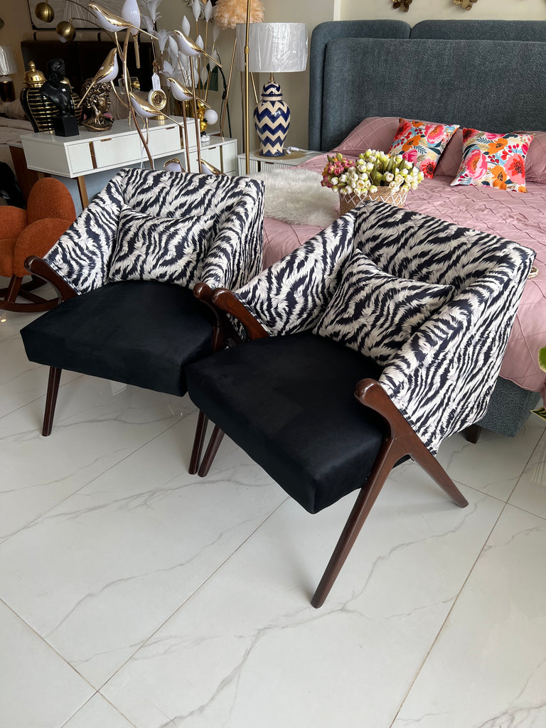 Maya chair set of 2 (black seat) – Wood Action