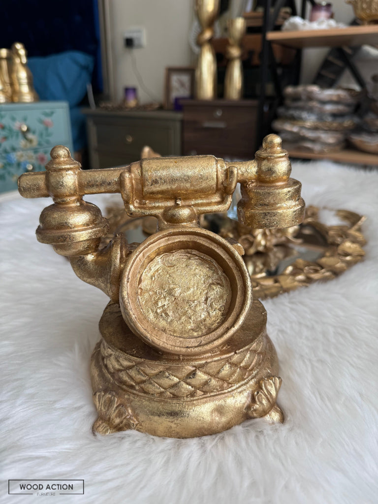 Antique Gold telephone – Wood Action