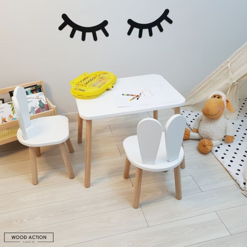 Bunny Rabbit Table & Chairs – Wood Action