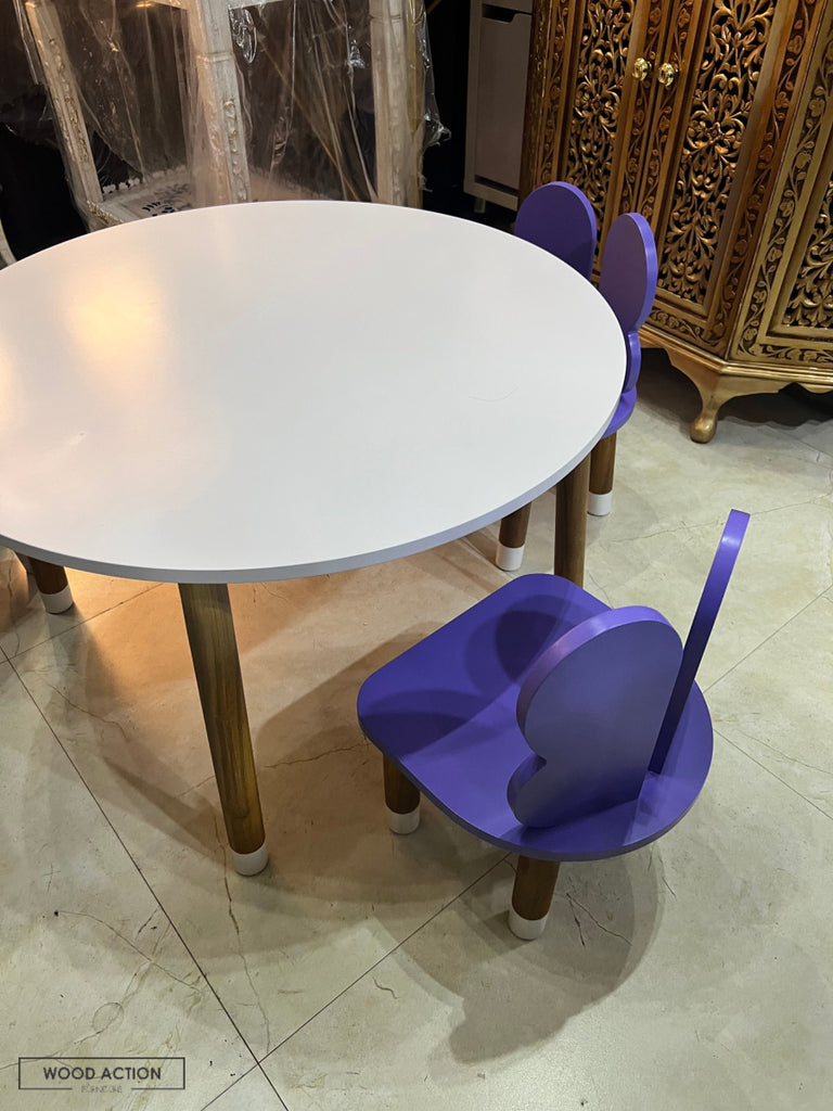 Butterfly Round Table & 2 Chairs – Wood Action
