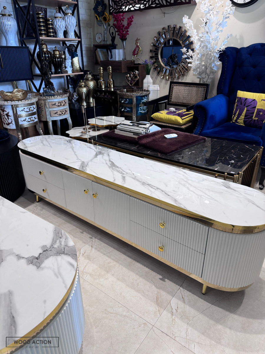 Premium white LCD console – Wood Action