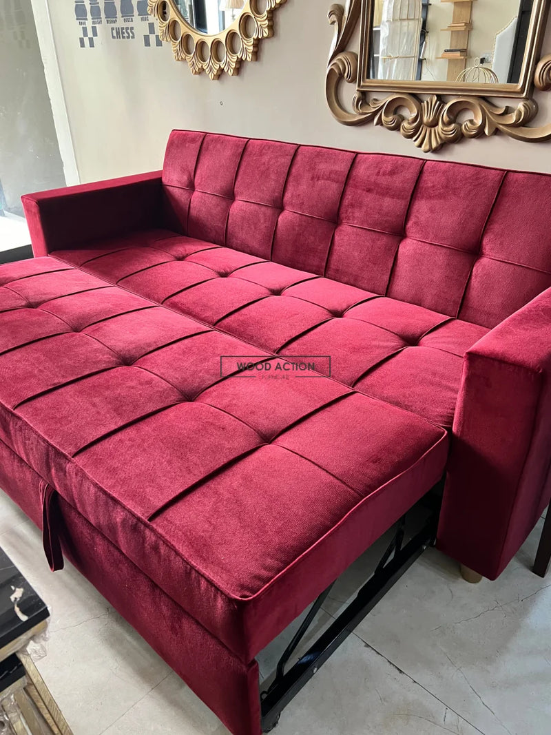 Red Henry sofa cum bed Wood Action