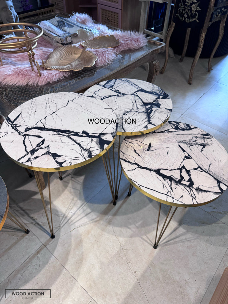 Set of 3 nesting table set of 3 001 – Wood Action